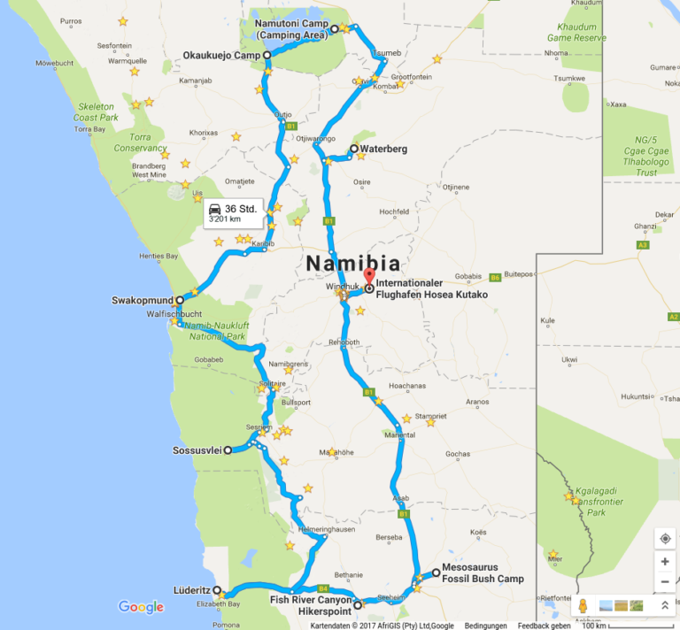 Namibia Reiseroute: Fish-River-Canyon, Sossusvlei, Swakopmund, Etoscha ...